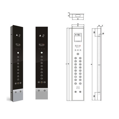 8 Inches Horizontal TFT Display Black Tempering Glass Elevator Cop Lop ...